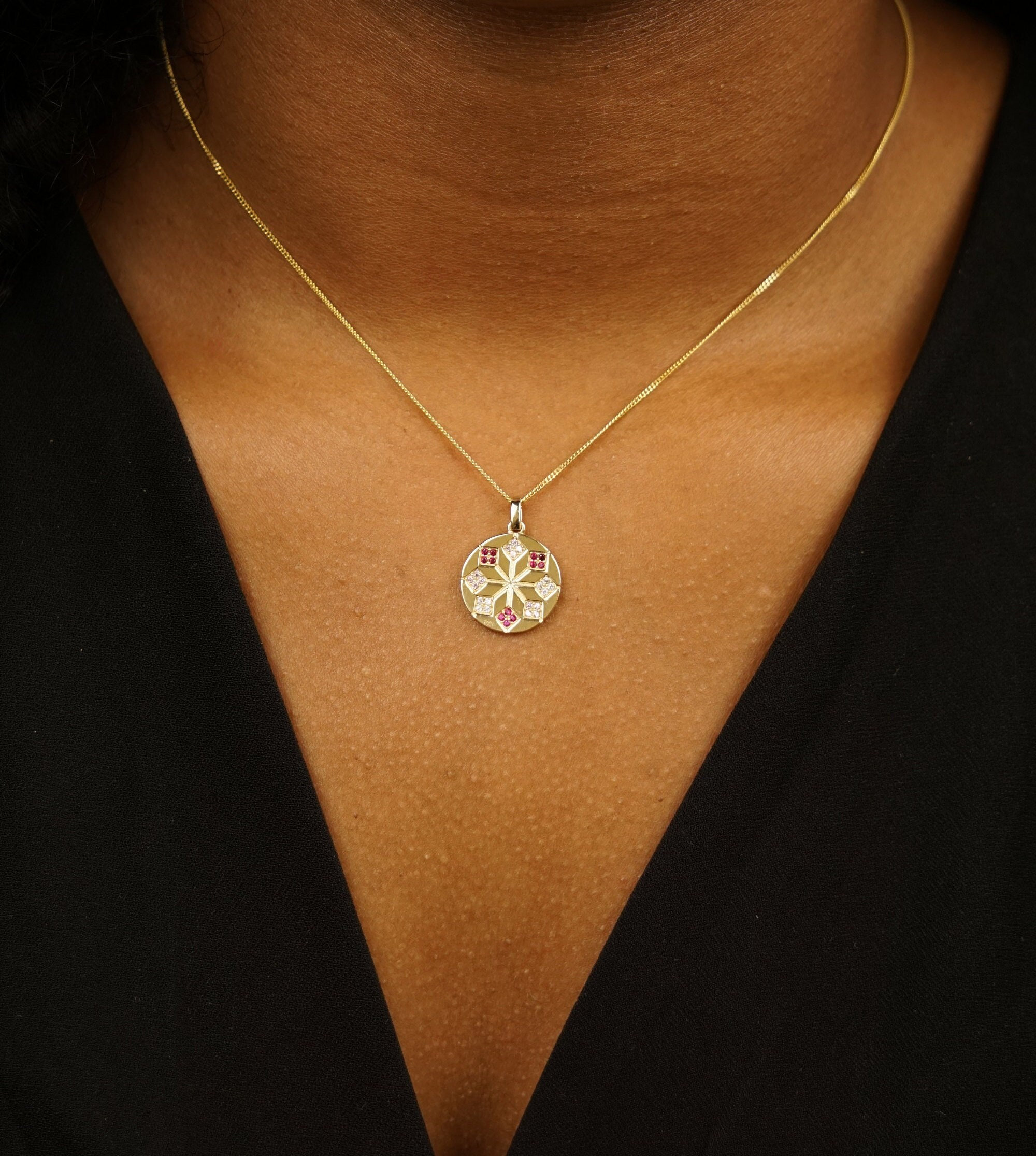 14k Solid Gold - the Wheel of the Year Pendant - the Annual Cycle of ...