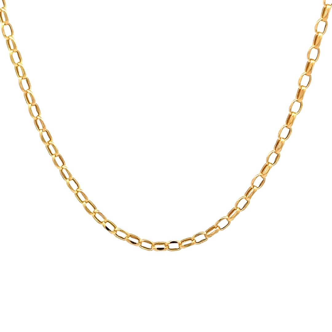 14k Solid Gold Rolo Chain 2mm Cable Chain Style 16 Inch - Etsy