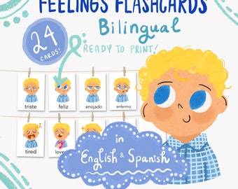 Emotions & Feelings Learning Flashcards Classroom Tools for - Etsy