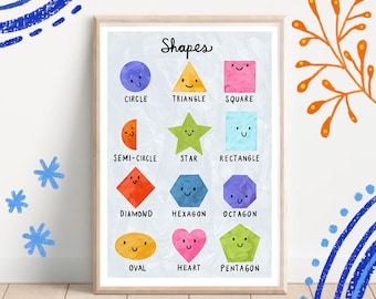 Shapes Rainbow Poster - Etsy