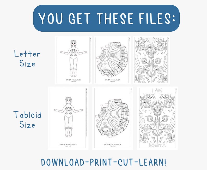 Paper Doll Ballet Folklorico, Danza Folklorica, Homeschool Printables ...