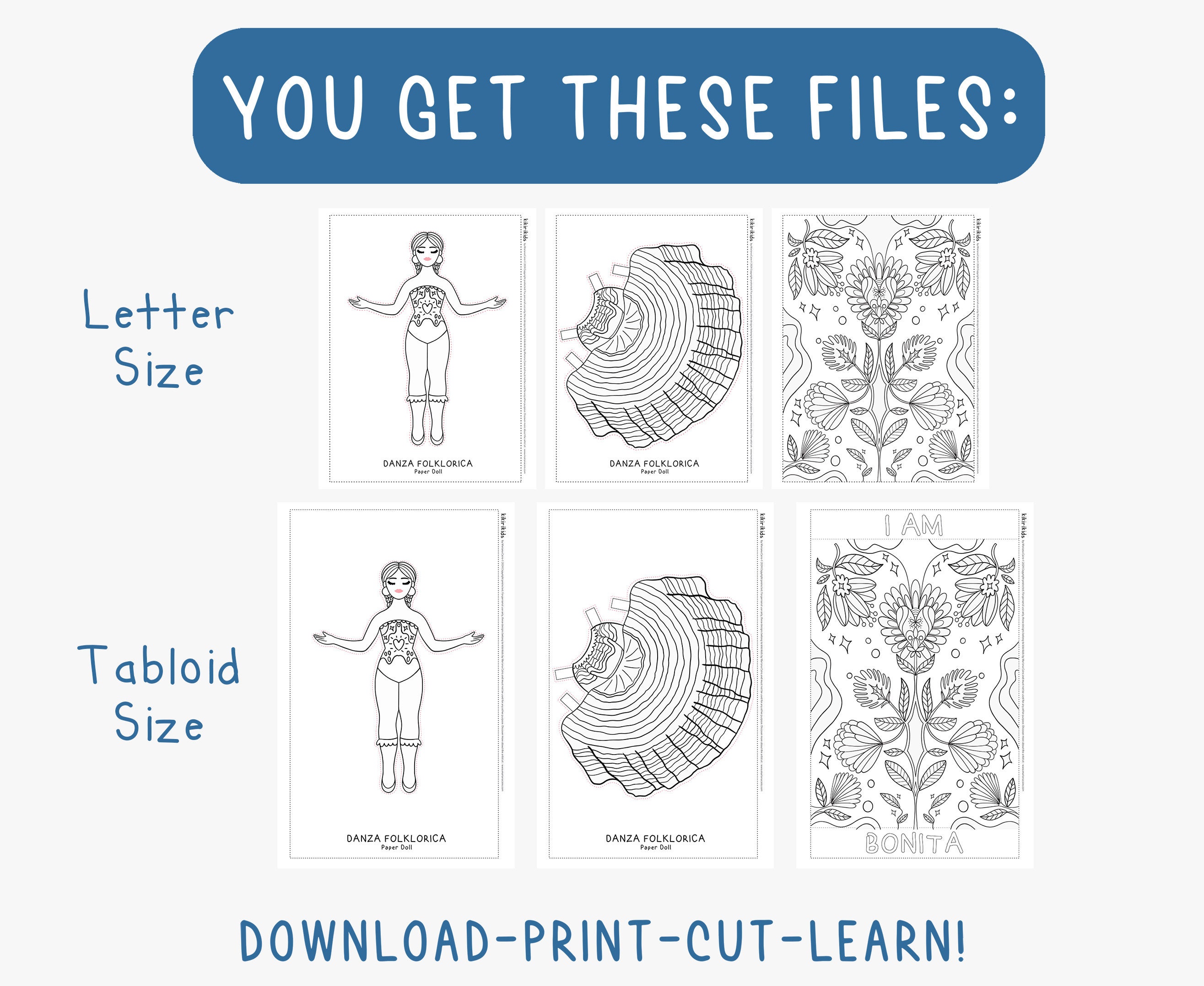 Paper Doll Ballet Folklorico, Danza Folklorica, Homeschool Printables ...