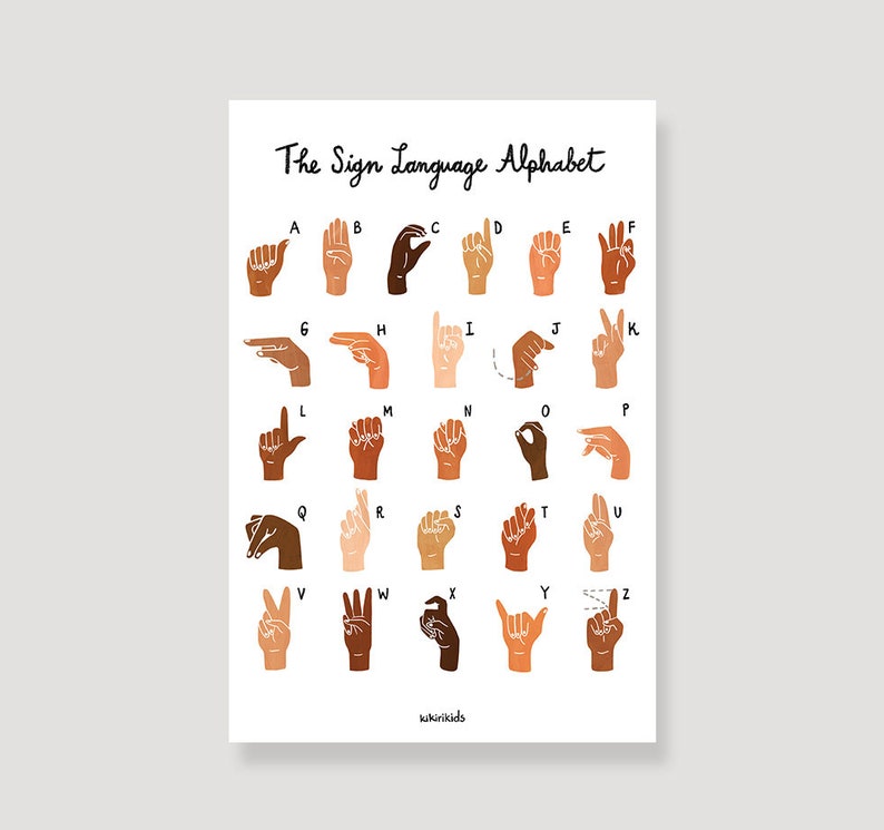 ASL American Sign Language Poster, Sign Alphabet, , Nursery, Preschool ...