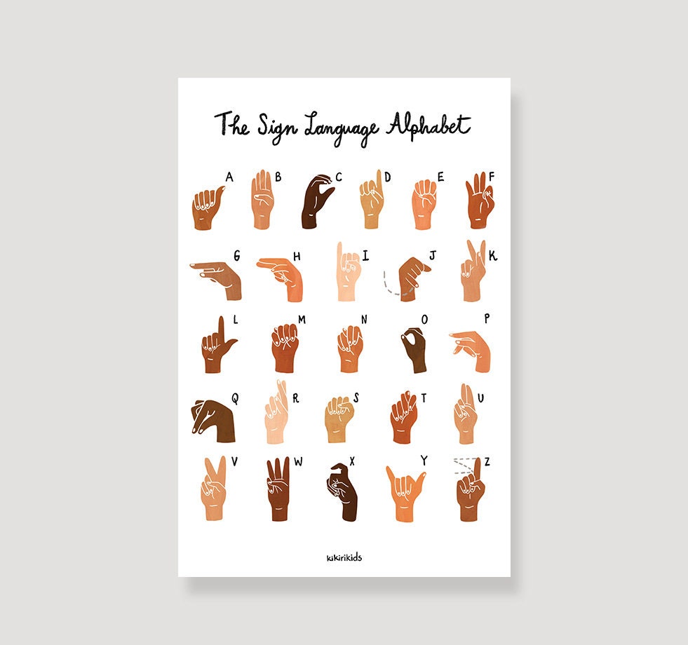 ASL American Sign Language Poster, Sign Alphabet, , Nursery, Preschool ...