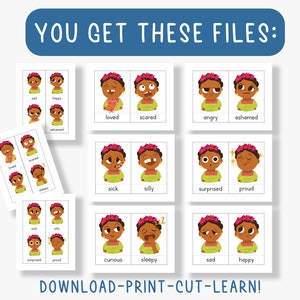 Bilingual Feelings Flashcards Frida Kahlo , Homeschool Printables ...