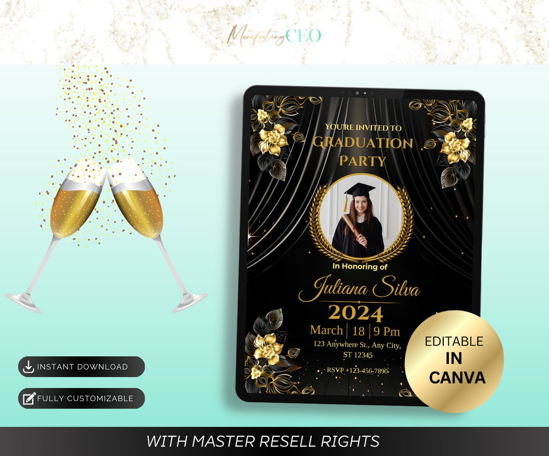 Classy Traditional Graduation Invitation, Modern Graduation ...