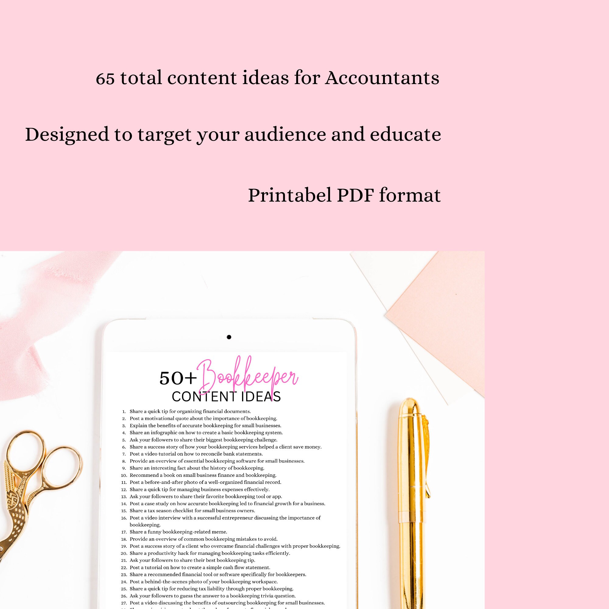 50 Content Ideas for Bookkeepers Bookkeeper Social Media Accountant ...