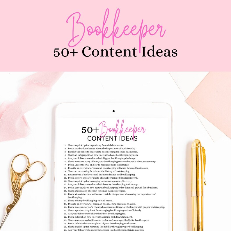 50 Content Ideas for Bookkeepers Bookkeeper Social Media Accountant ...