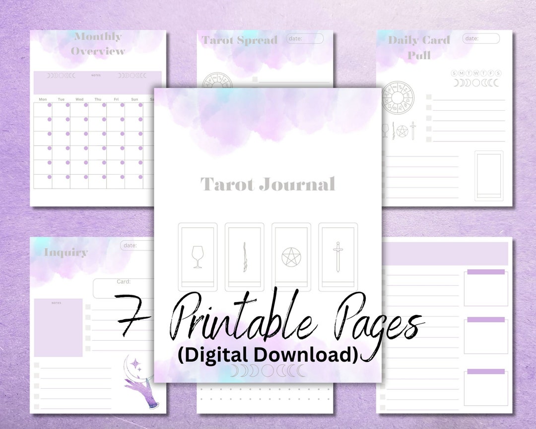 Tarot Journal, Daily Tarot Card Tracker, Spiritual Journal, Printable ...