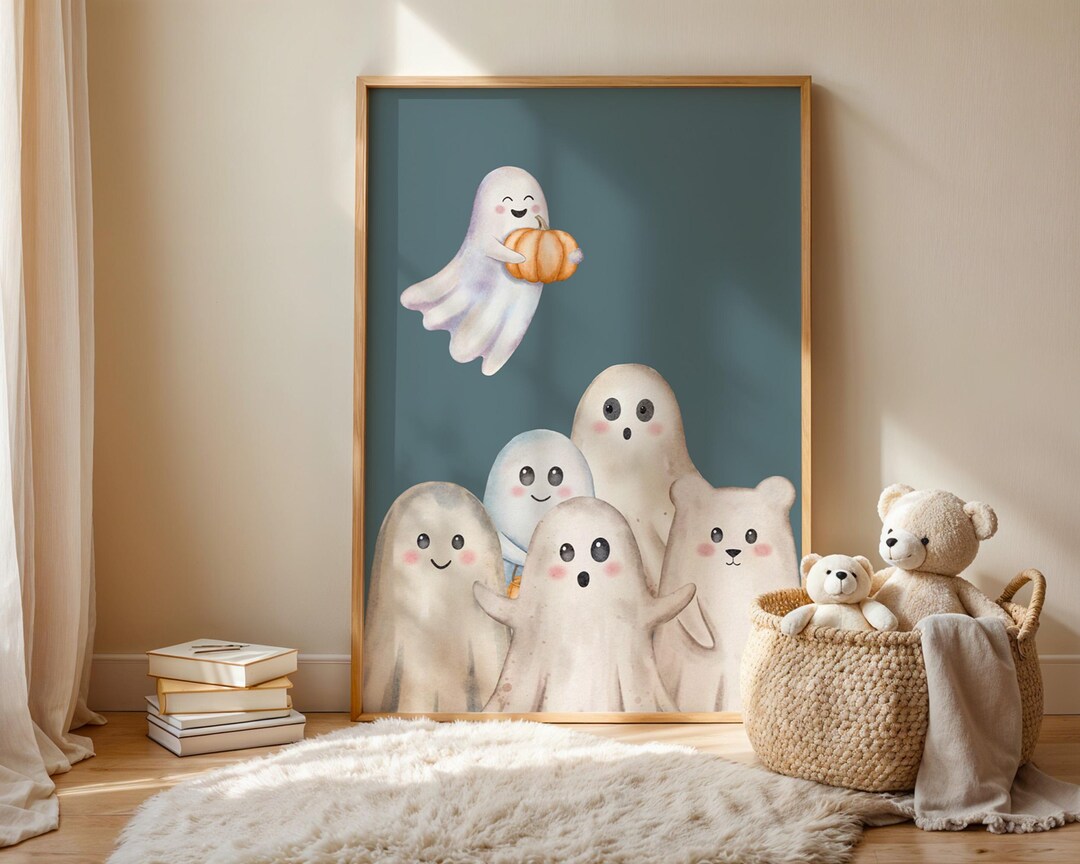 Cute Ghost Family Halloween Wall Art – Nursery & Fall Party (digital ...