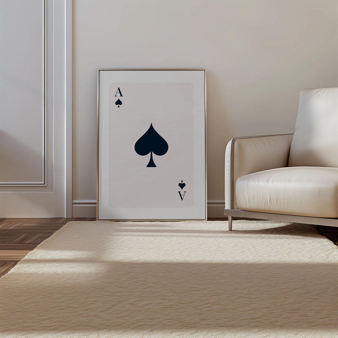 Ace of Spades Art Print: Minimalist Playing Card Wall Decor (digital ...