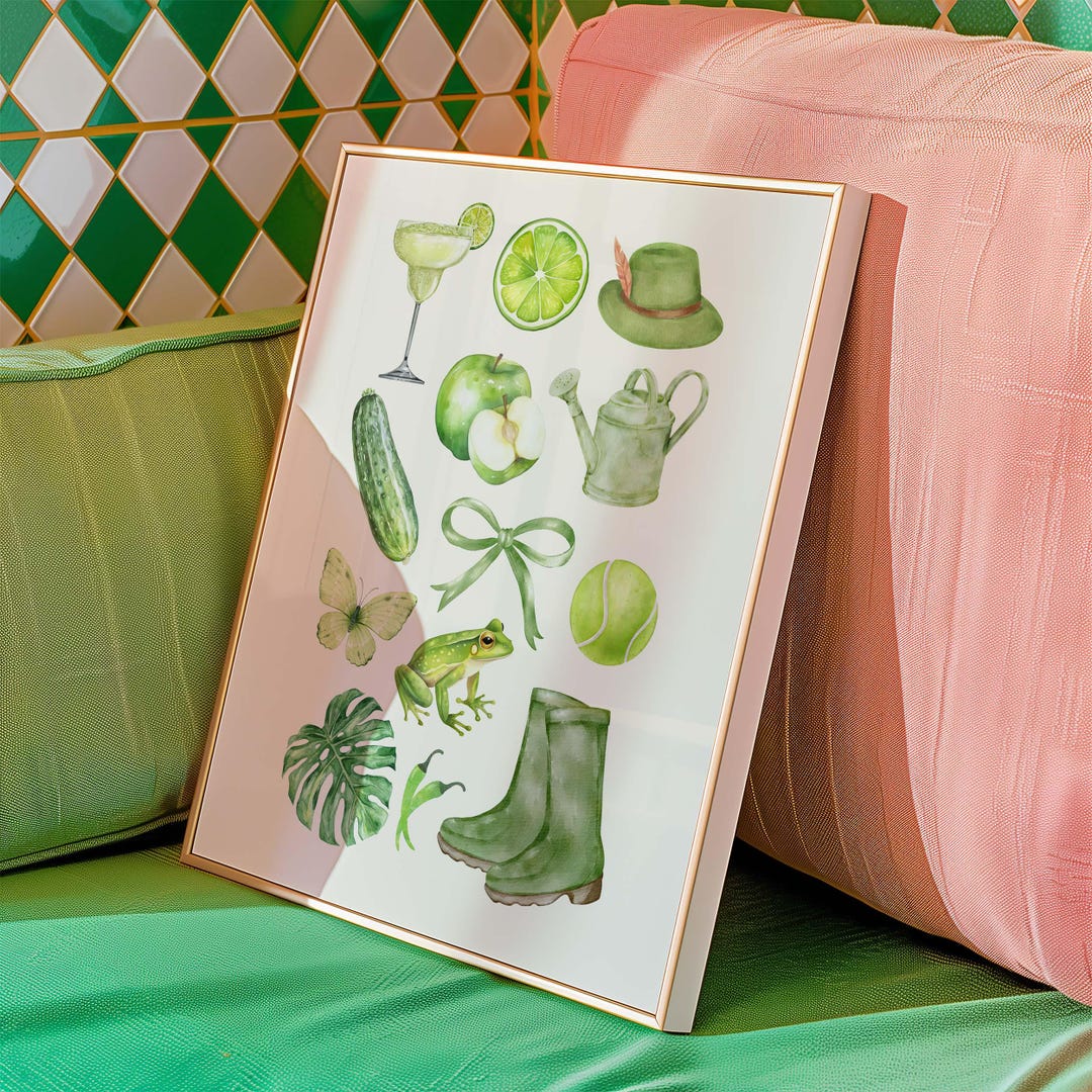 Green Cottagecore Art Print | Garden Whimsy (digital Download) - Etsy