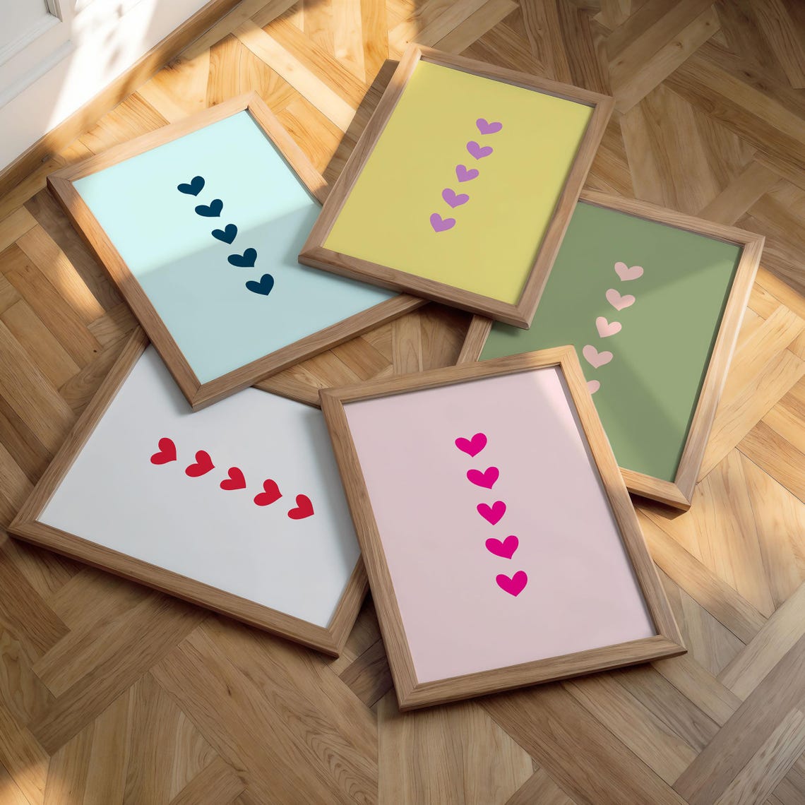 Colorful Heart Print Set: (digital Download) - Etsy