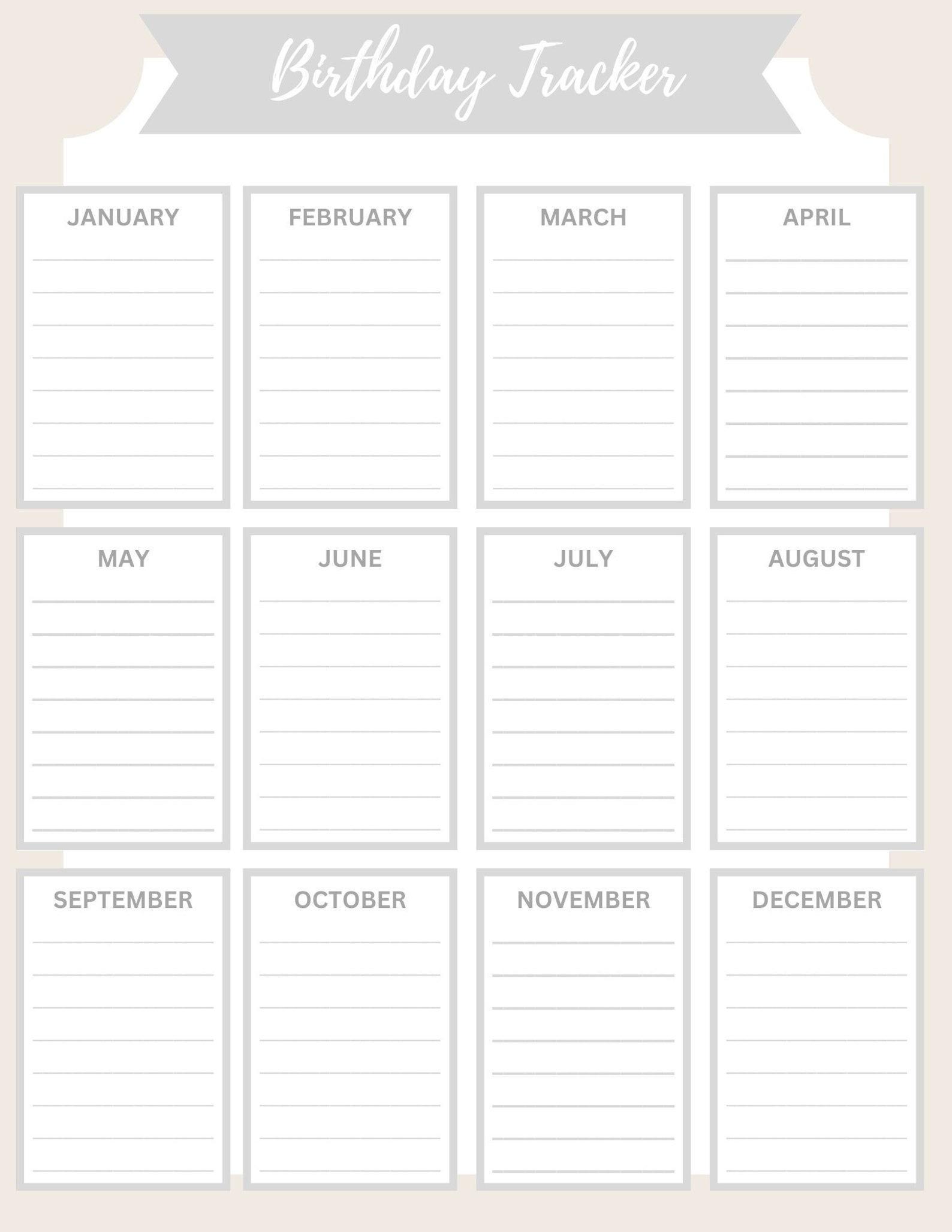 Birthday Tracker - Etsy