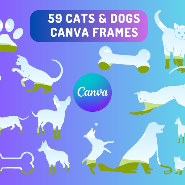 Canva Frame Template Dogs - Etsy