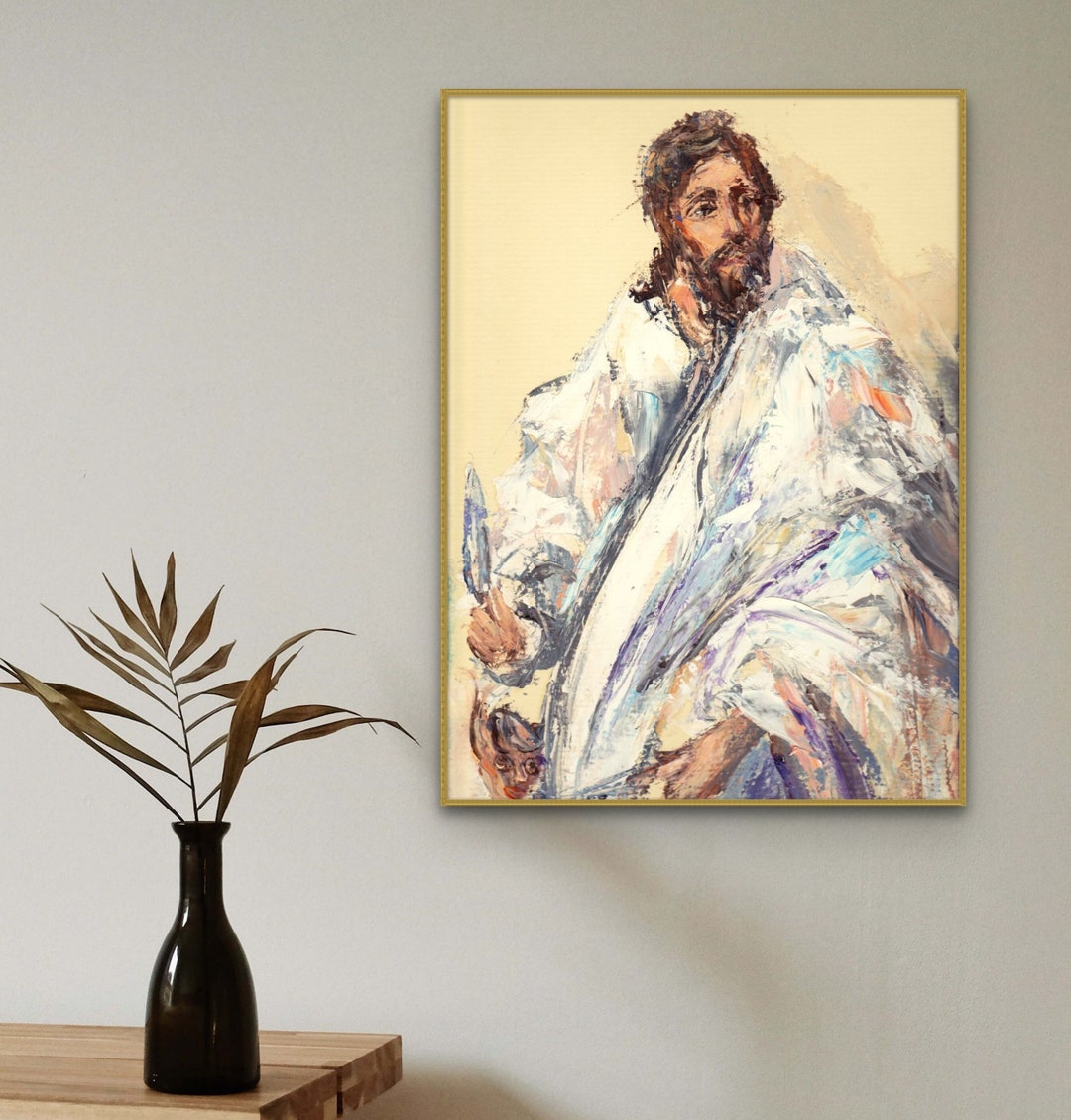 Saint Bartholomew the Apostle Christian Art Print| Modern Bible Art ...