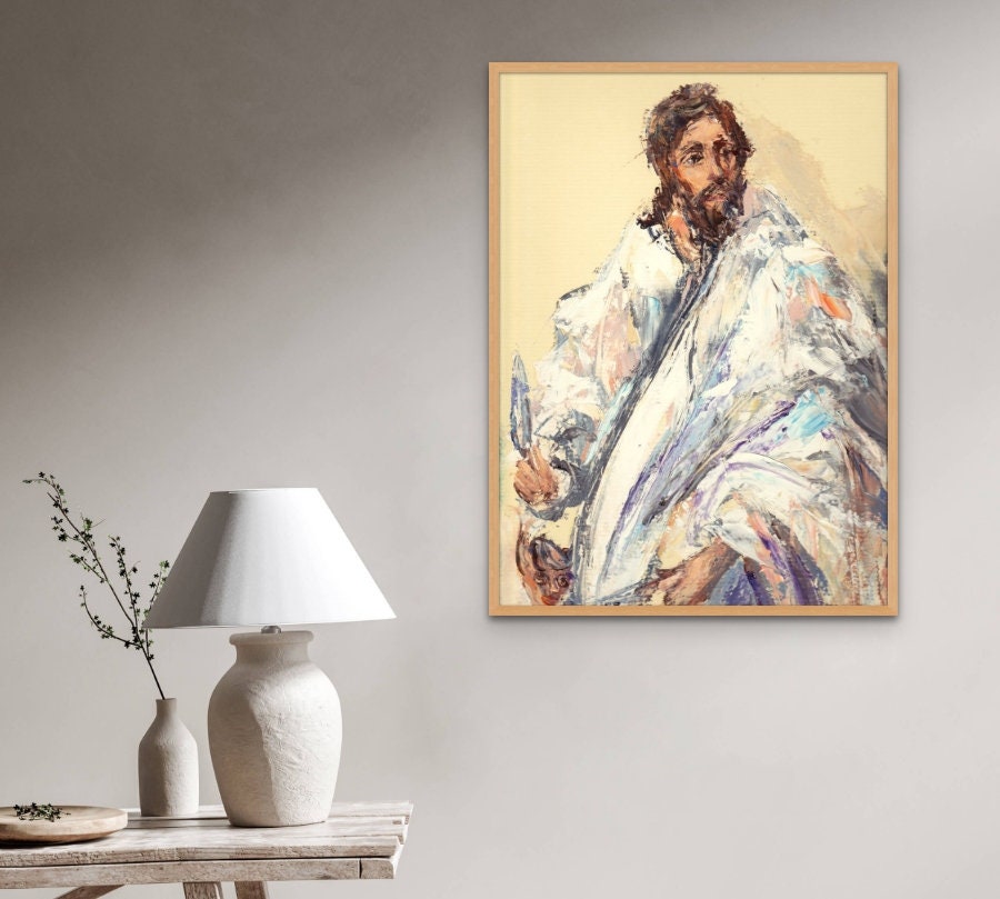 Saint Bartholomew the Apostle Christian Art Print Modern Bible Art ...