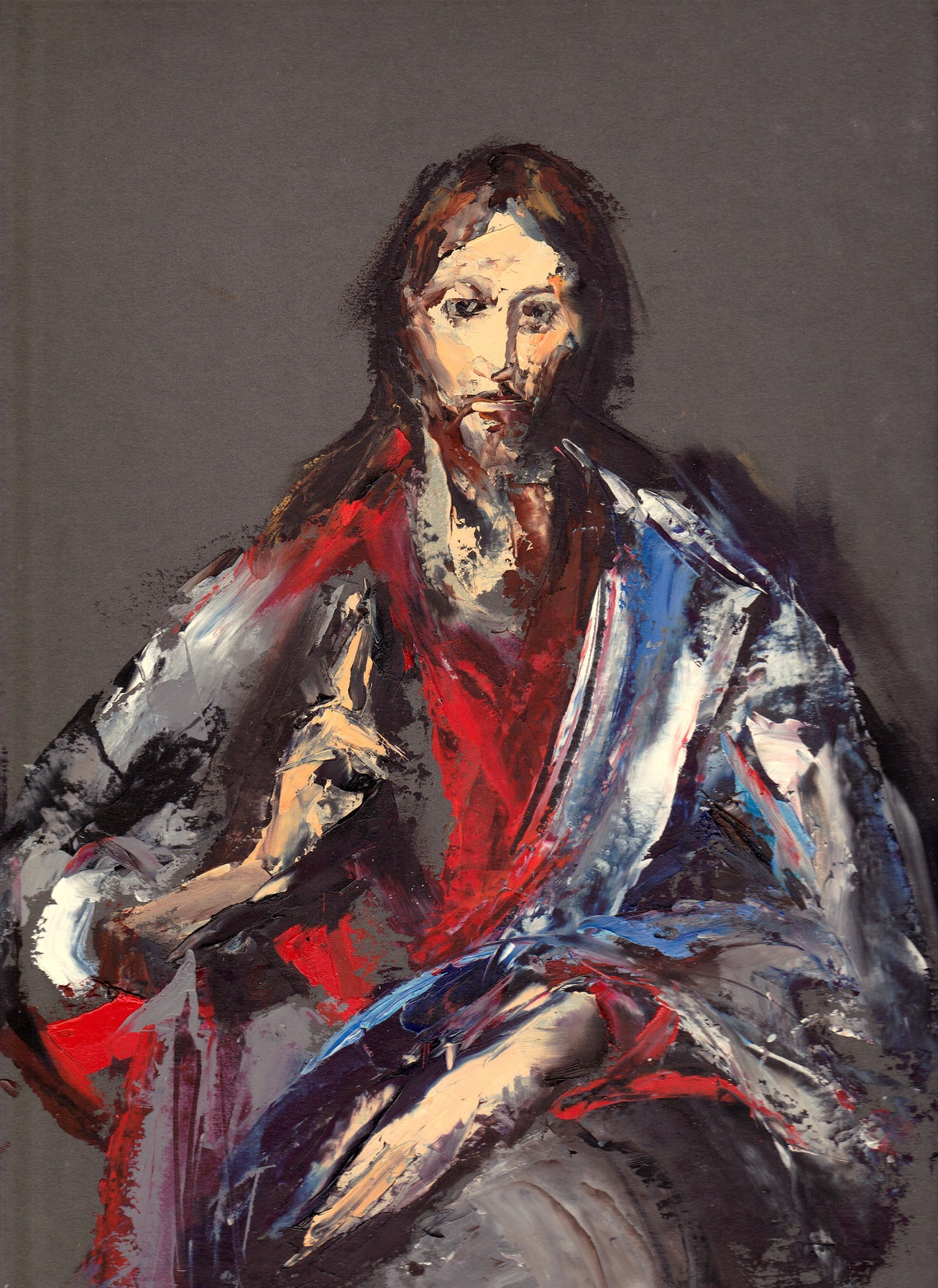 Christ as Saviour Christian Art Print Modern Bible Art Jesus Expressive ...