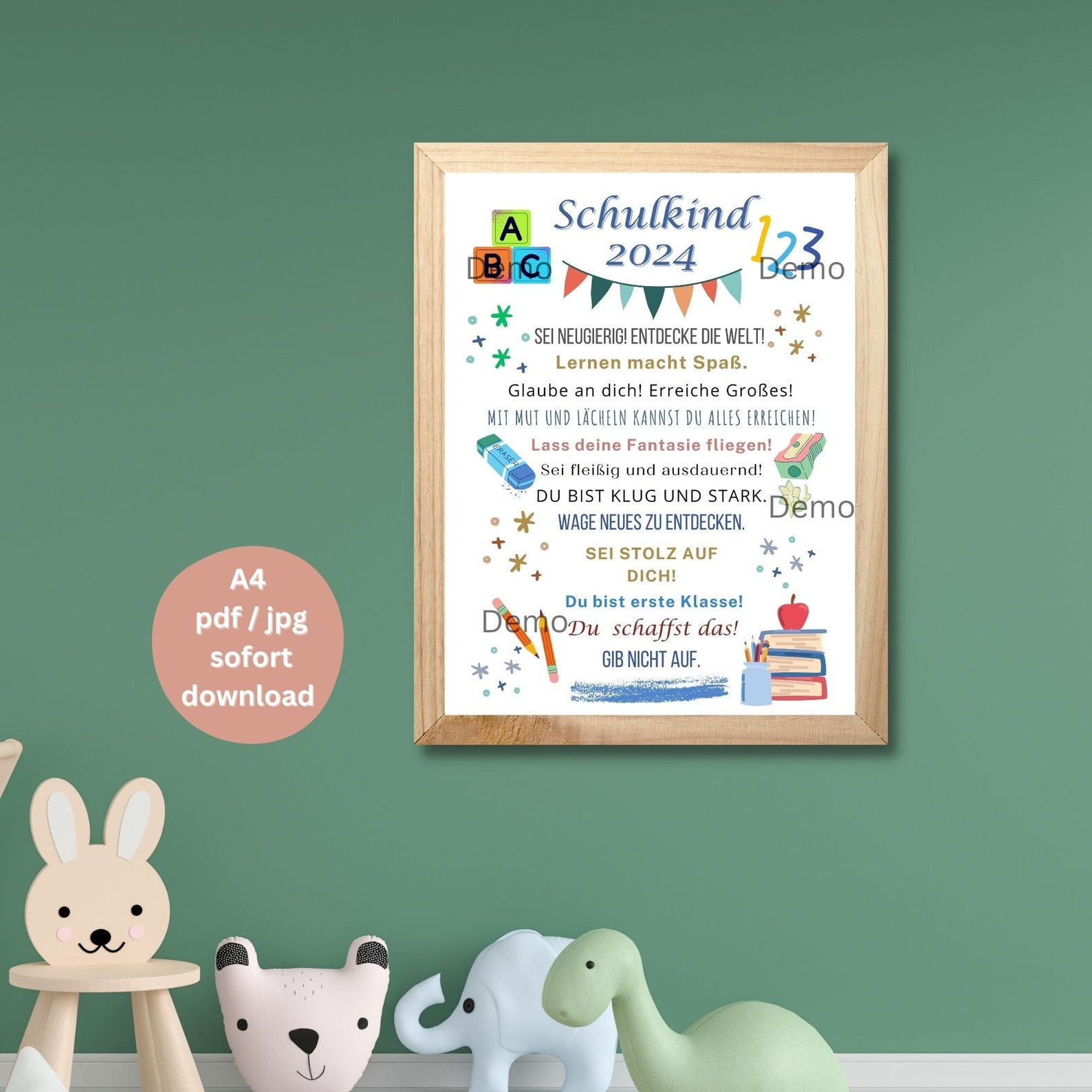 Poster Einschulung Affirmationen Poster Schulanfang Schulkind 2024 Wünsche Mutmacher Poster ...