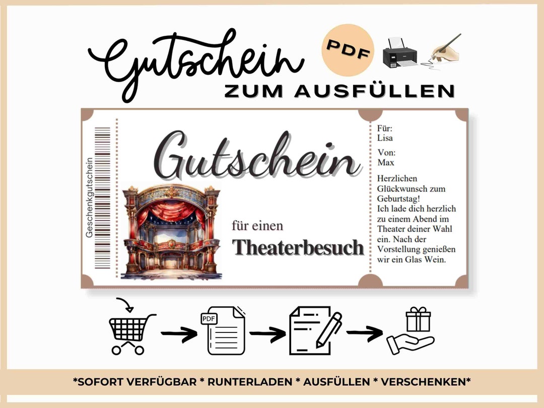 Voucher for a Visit to the Theatre Voucher for Time Together Theatre ...