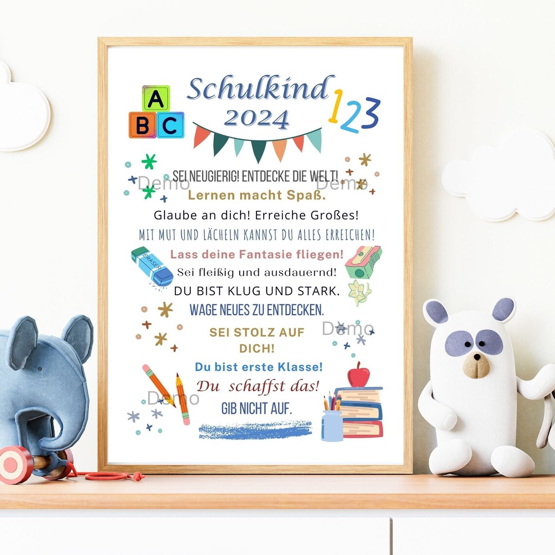 Poster Einschulung Affirmationen Poster Schulanfang Schulkind 2024 Wünsche Mutmacher Poster ...