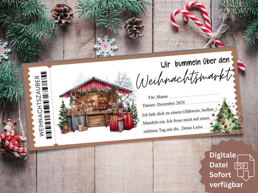 Christmas Market Voucher PDF | Fillable Voucher Template A4 | Christmas ...