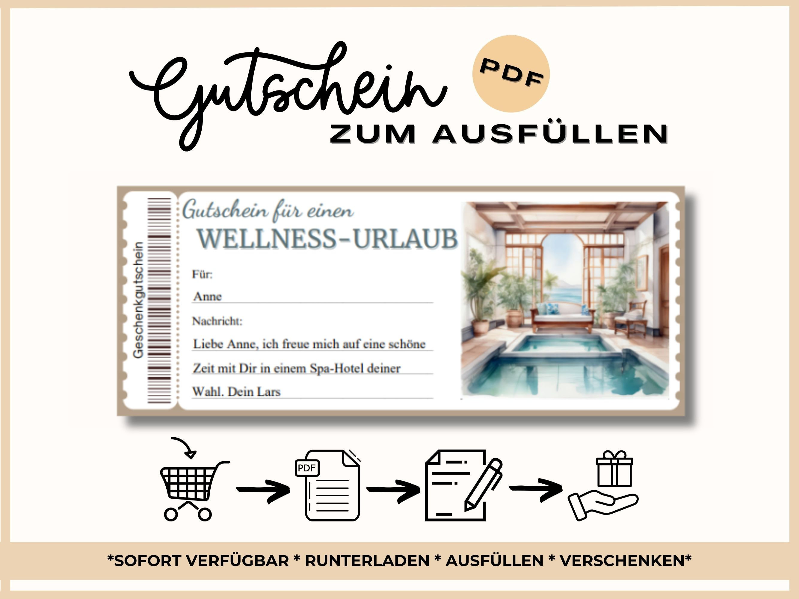 Wellness Voucher Template Digital Wellness Voucher to Print Gift ...