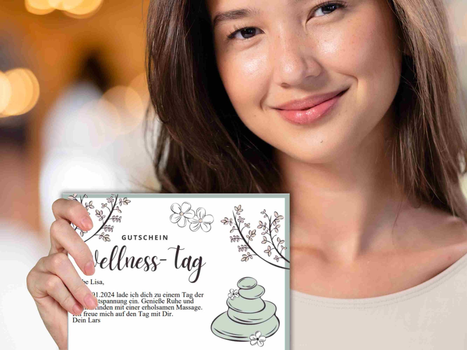 Personalized Voucher Wellness Day Postcard Format to Print & Fill in ...