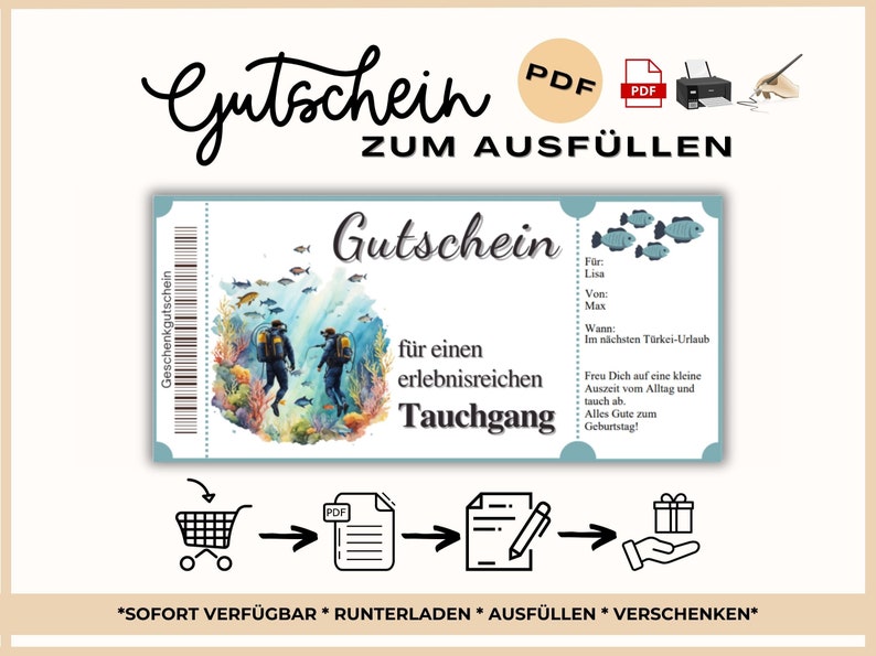 Voucher Diving Template to Print | Gift Idea Time Instead of Stuff ...