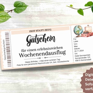 Travel Voucher Weekend Trip | Voucher for a Trip Template | Holiday ...
