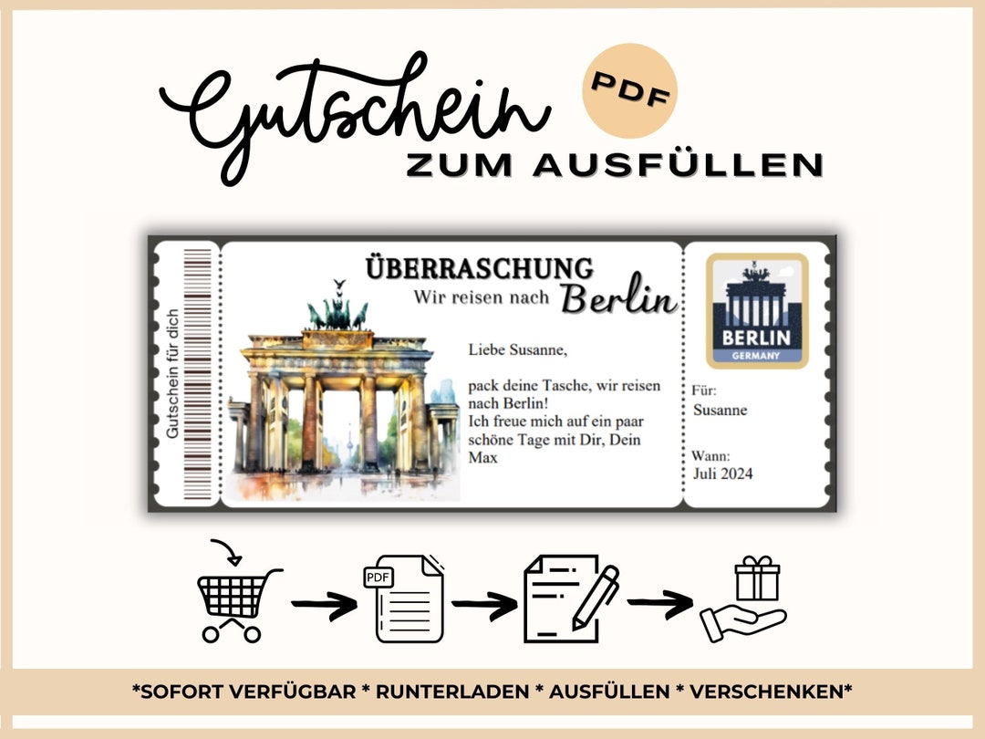 Berlin Travel Voucher | Travel Voucher for Vacation in Berlin | Gift ...