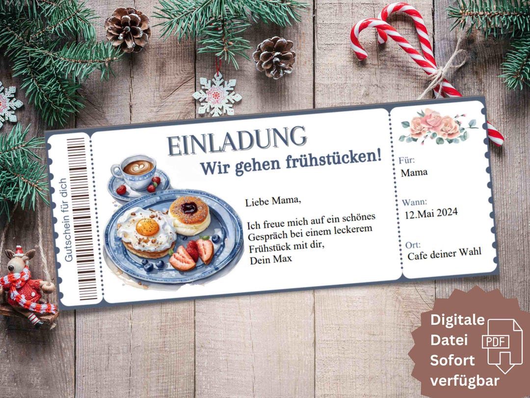 Personalizable Voucher Breakfast Template Go for Breakfast Voucher ...