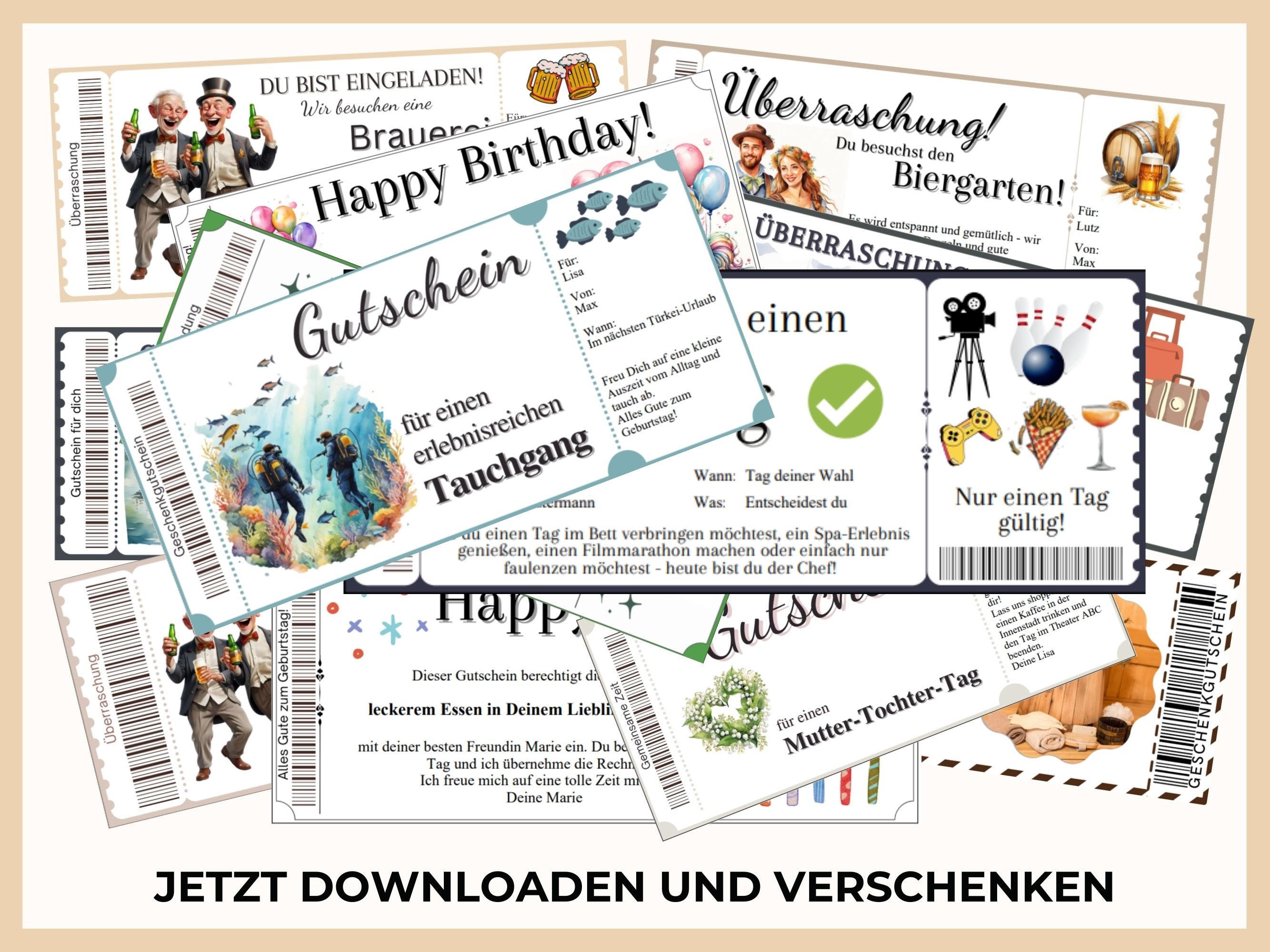 Voucher Diving Template to Print | Gift Idea Time Instead of Stuff ...