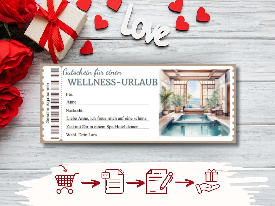 Wellness Voucher Template Digital Wellness Voucher to Print Out Gift ...