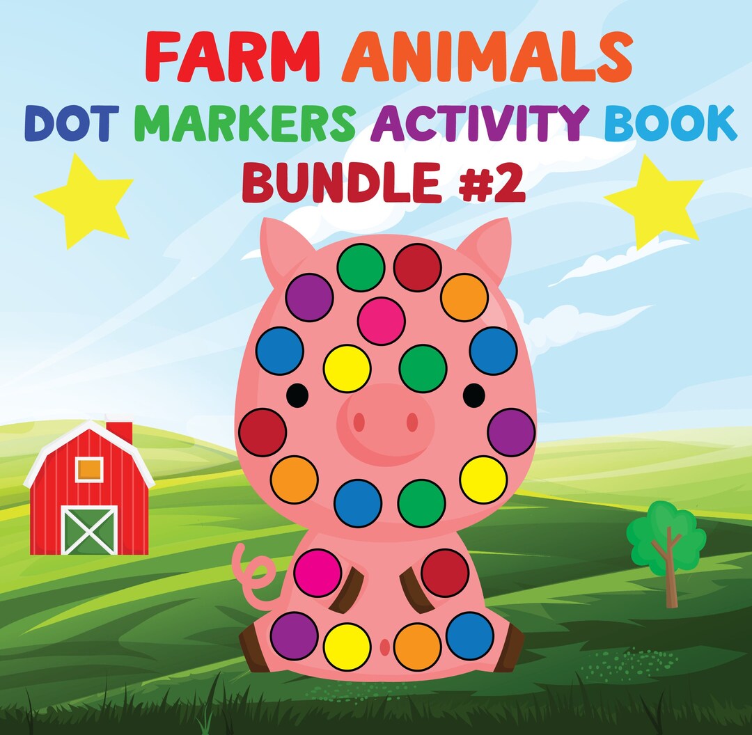 Farm Animals Dot Marker Coloring Pages Bundle #2 | Dot Marker Printable ...