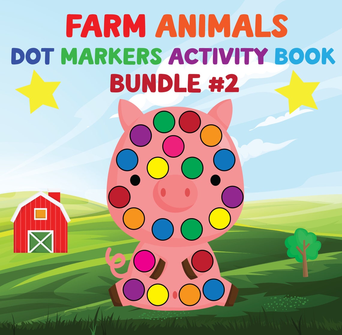 Farm Animals Dot Marker Coloring Pages Bundle #2 | Dot Marker Printable ...