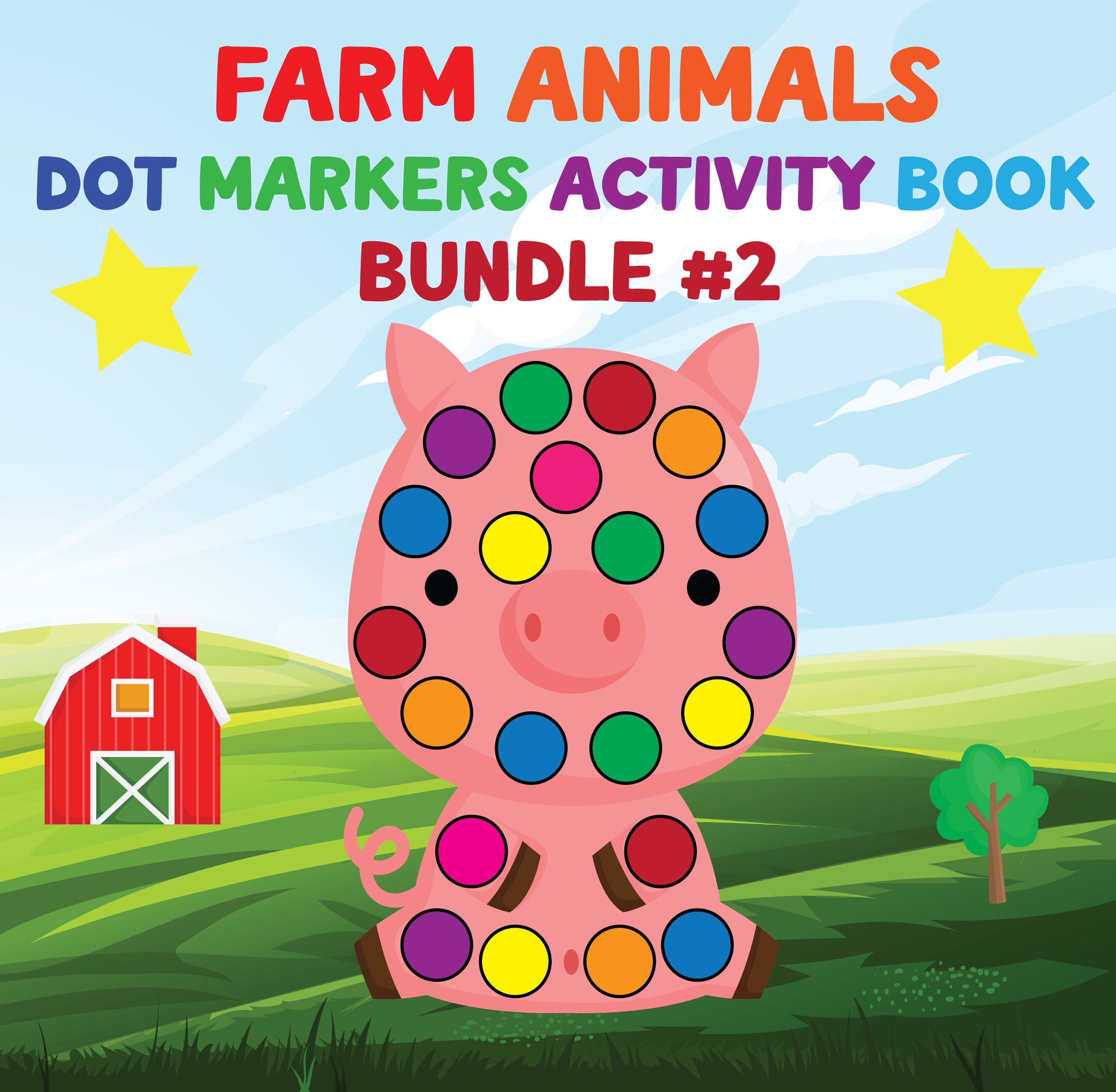 Farm Animals Dot Marker Coloring Pages Bundle #2 | Dot Marker Printable ...