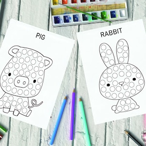 Farm Animals Dot Marker Coloring Pages Bundle #2 | Dot Marker Printable ...