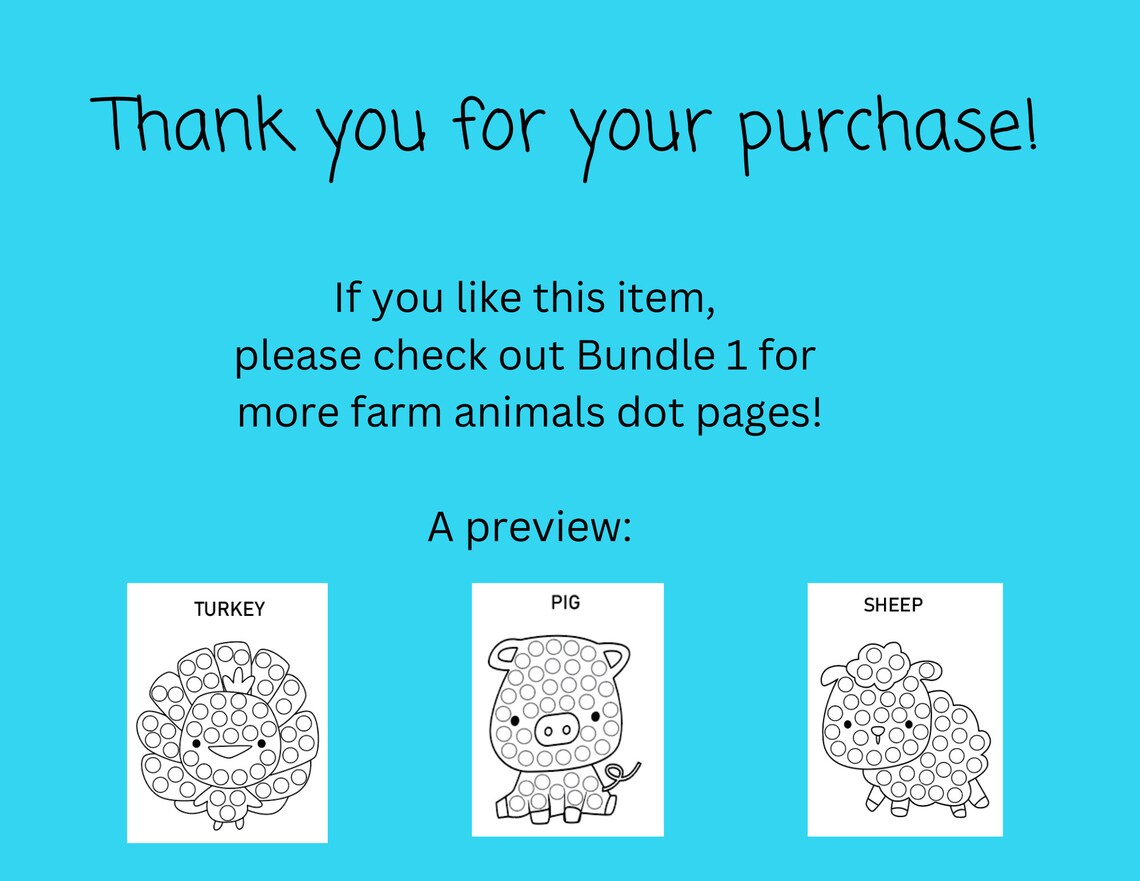 Farm Animals Dot Marker Coloring Pages Bundle #2 | Dot Marker Printable ...