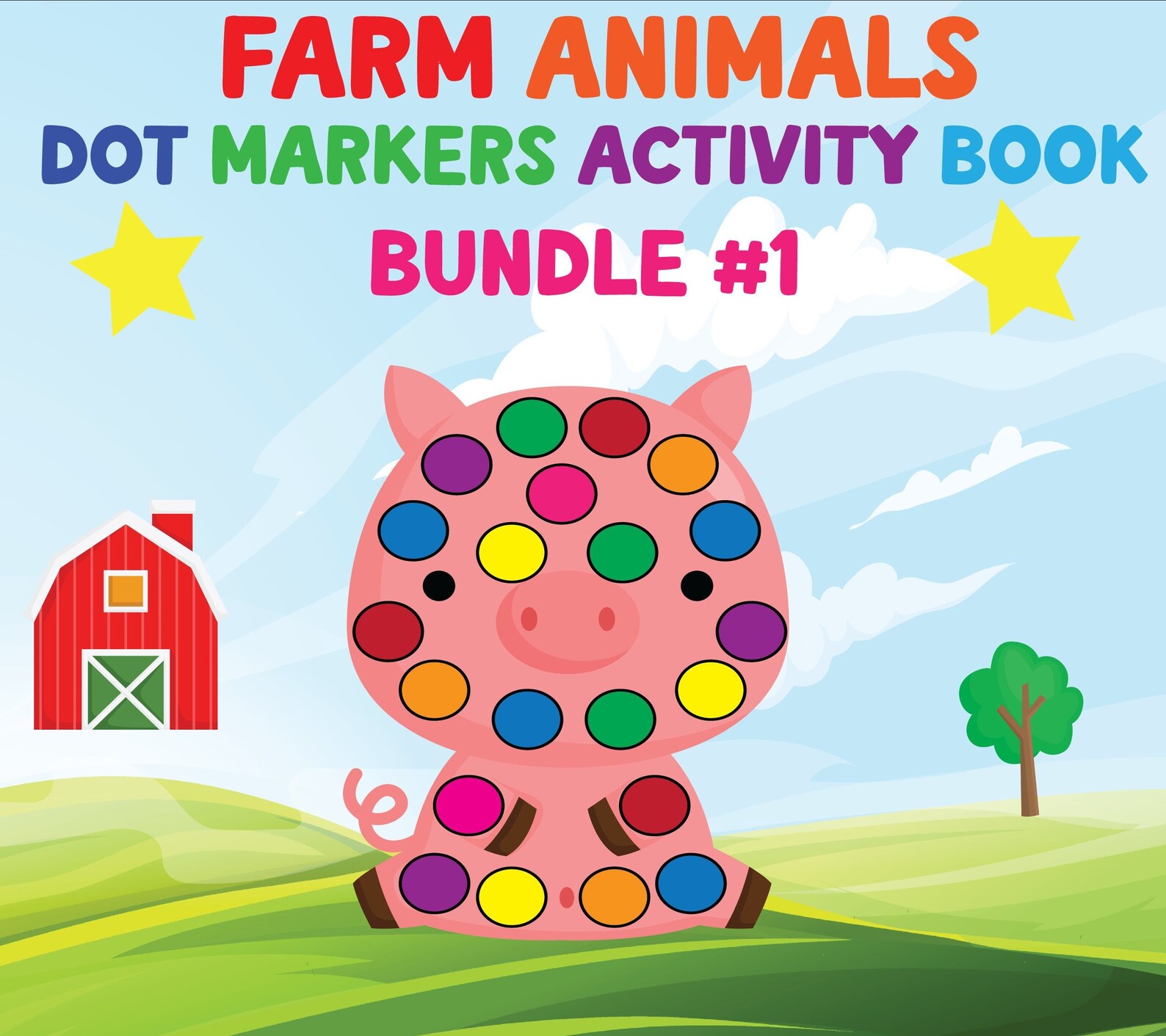 Farm Animals Dot Marker Coloring Pages Bundle 1 Dot Marker Printables ...