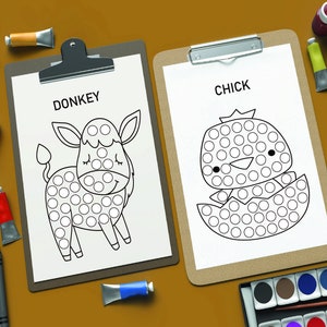Farm Animals Dot Marker Coloring Pages Bundle #1| Dot Marker Printables ...