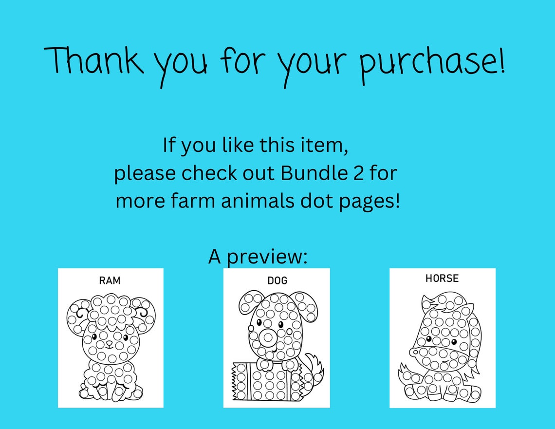 Farm Animals Dot Marker Coloring Pages Bundle 1 Dot Marker Printables ...