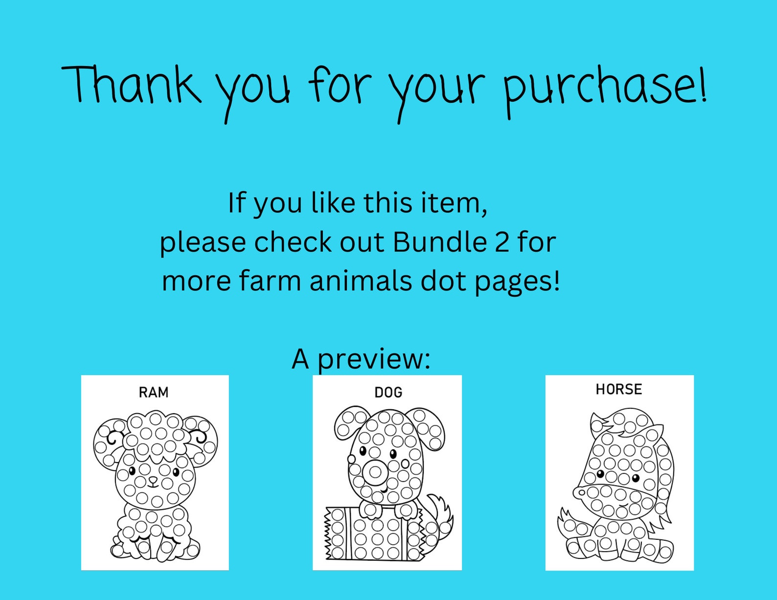 Farm Animals Dot Marker Coloring Pages Bundle #1| Dot Marker Printables ...