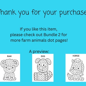 Farm Animals Dot Marker Coloring Pages Bundle #1| Dot Marker Printables ...