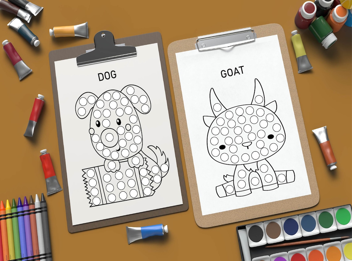 Farm Animals Dot Marker Coloring Pages Bundle 2 Dot Marker Printable Do ...