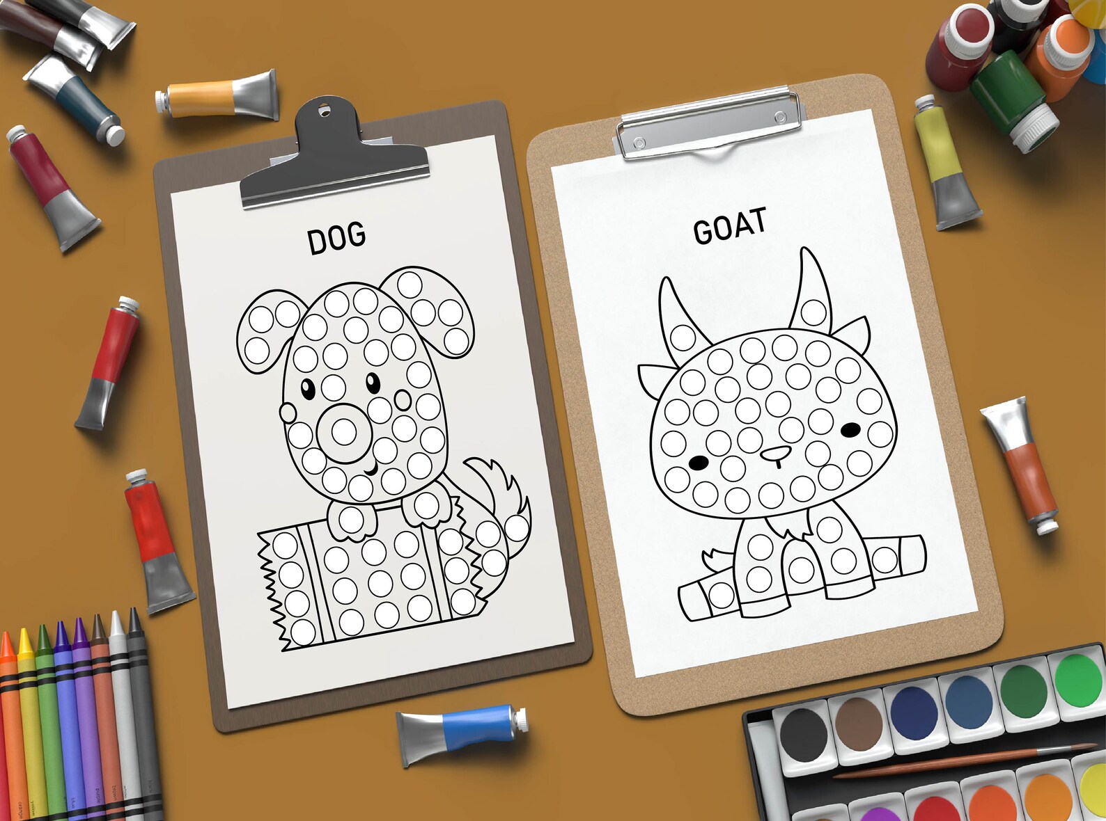 Farm Animals Dot Marker Coloring Pages Bundle #2 | Dot Marker Printable ...