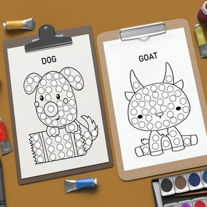 Farm Animals Dot Marker Coloring Pages Bundle #2 | Dot Marker Printable ...