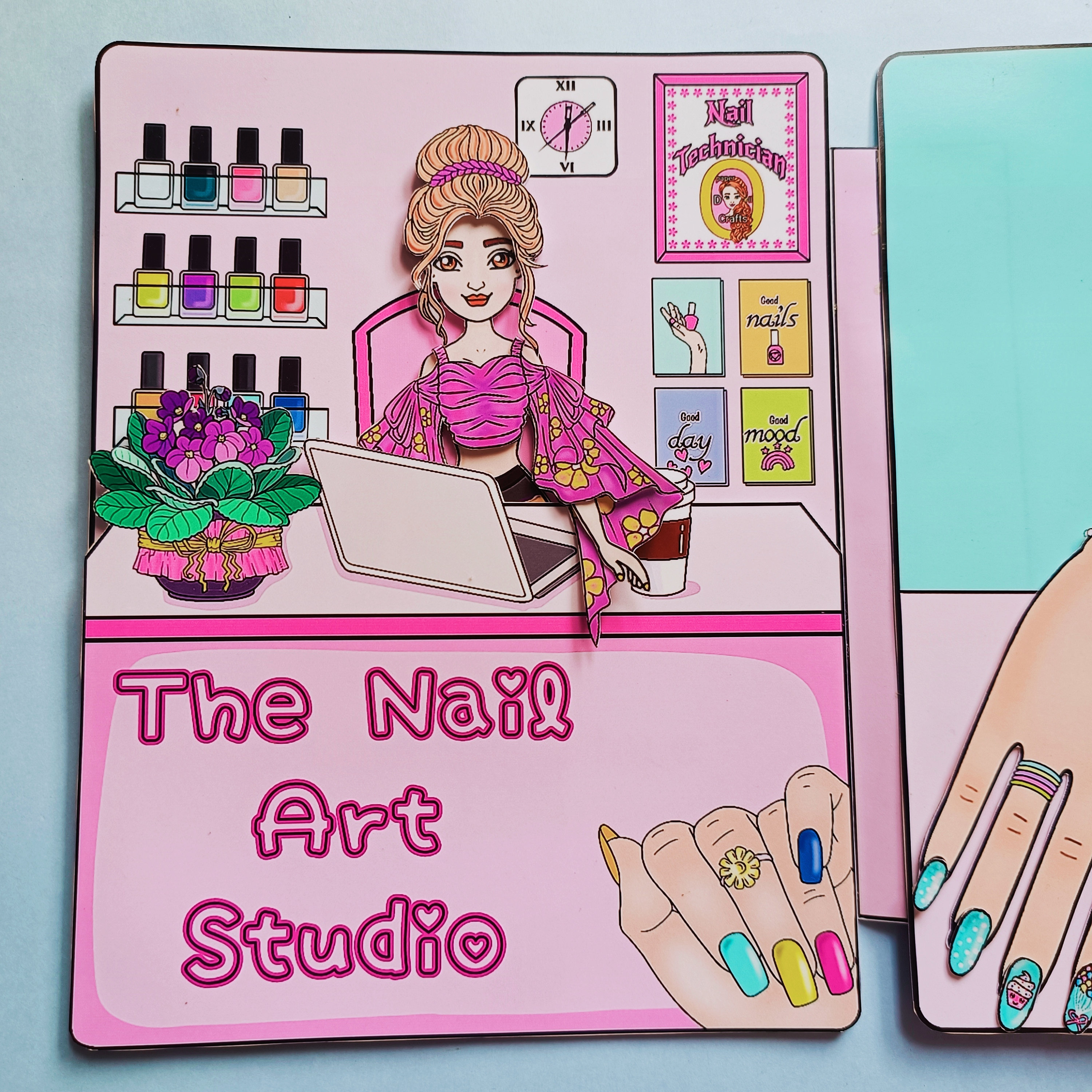 Nail Salon Paper Doll Printable Kit: Kids' Activity Book (digital ...