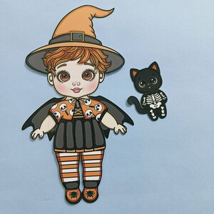 Printable Halloween Paper Doll Dress-up Kit: Spooky Costumes (digital ...