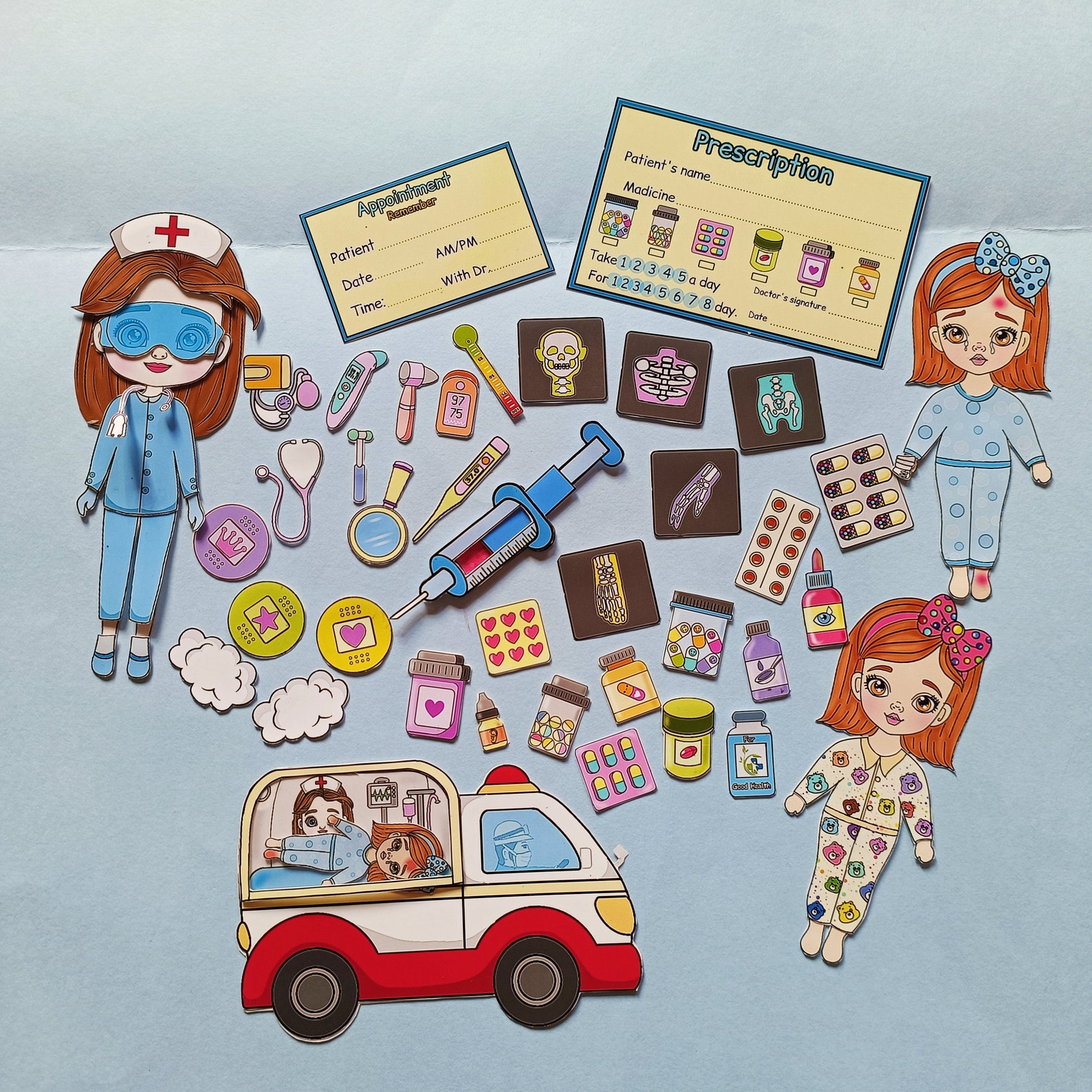 Printable Paper Doll Hospital Busy Book Printable Activities for Fun ...